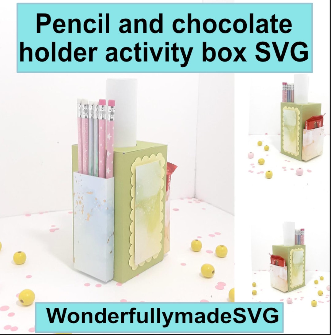 Pencil Box Template, Pencil Holder Box Template, Activity Box Svg ...