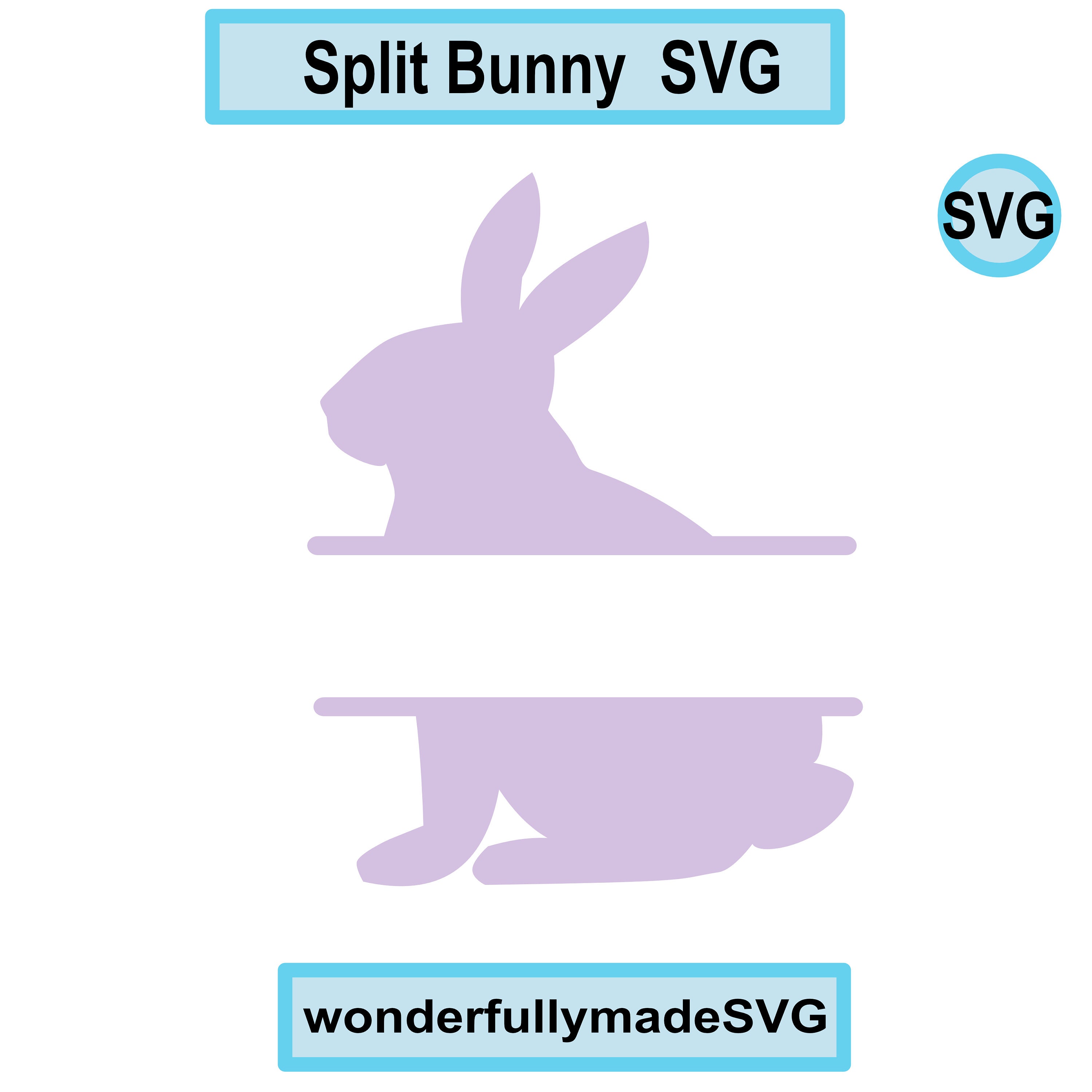 Bunny Monogram Svg Split Bunny Monogram Svg Easter Bunny - Etsy