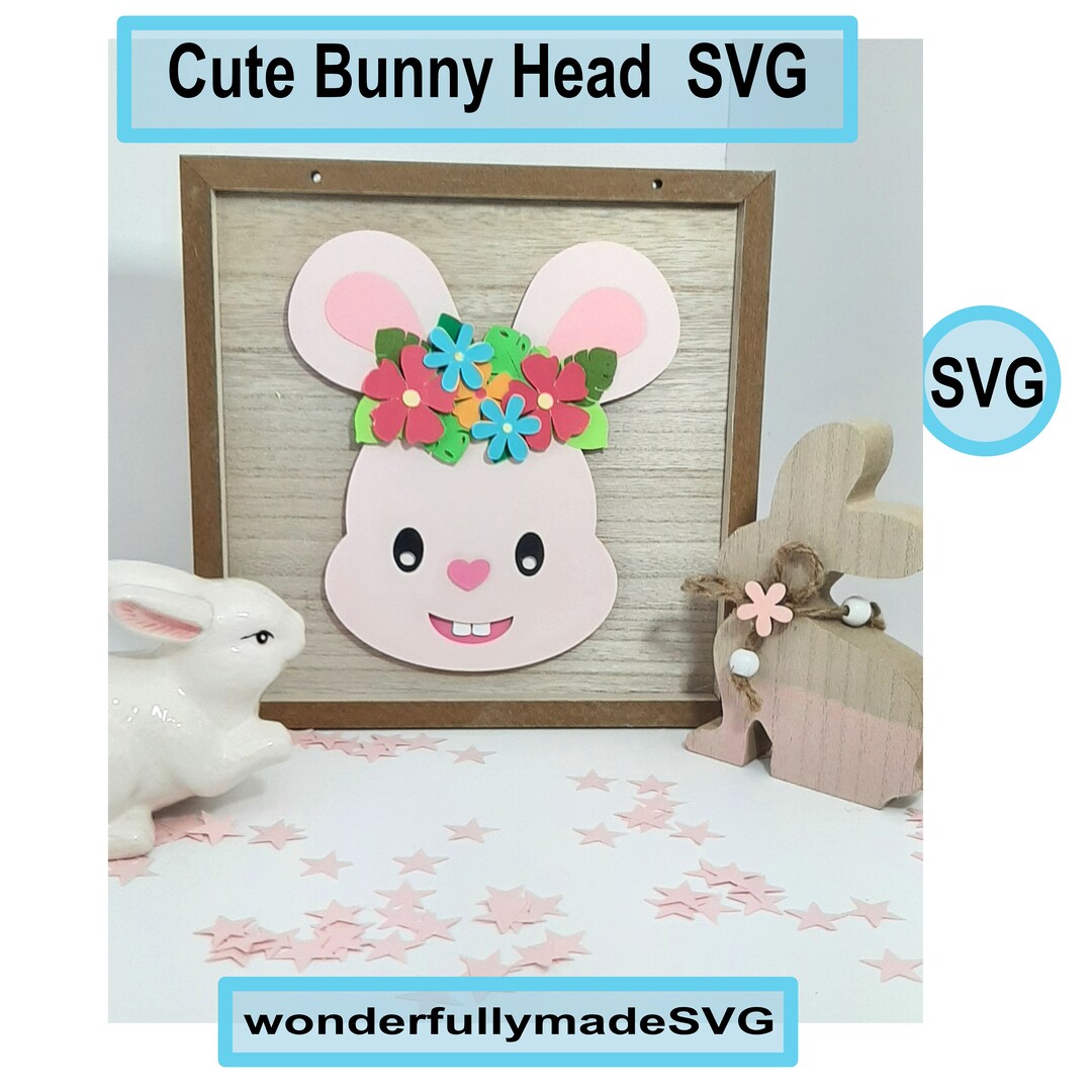 Bunny Head Svg, Easter Bunny Svg, Floral Bunny Head Svg. Spring Bunny ...