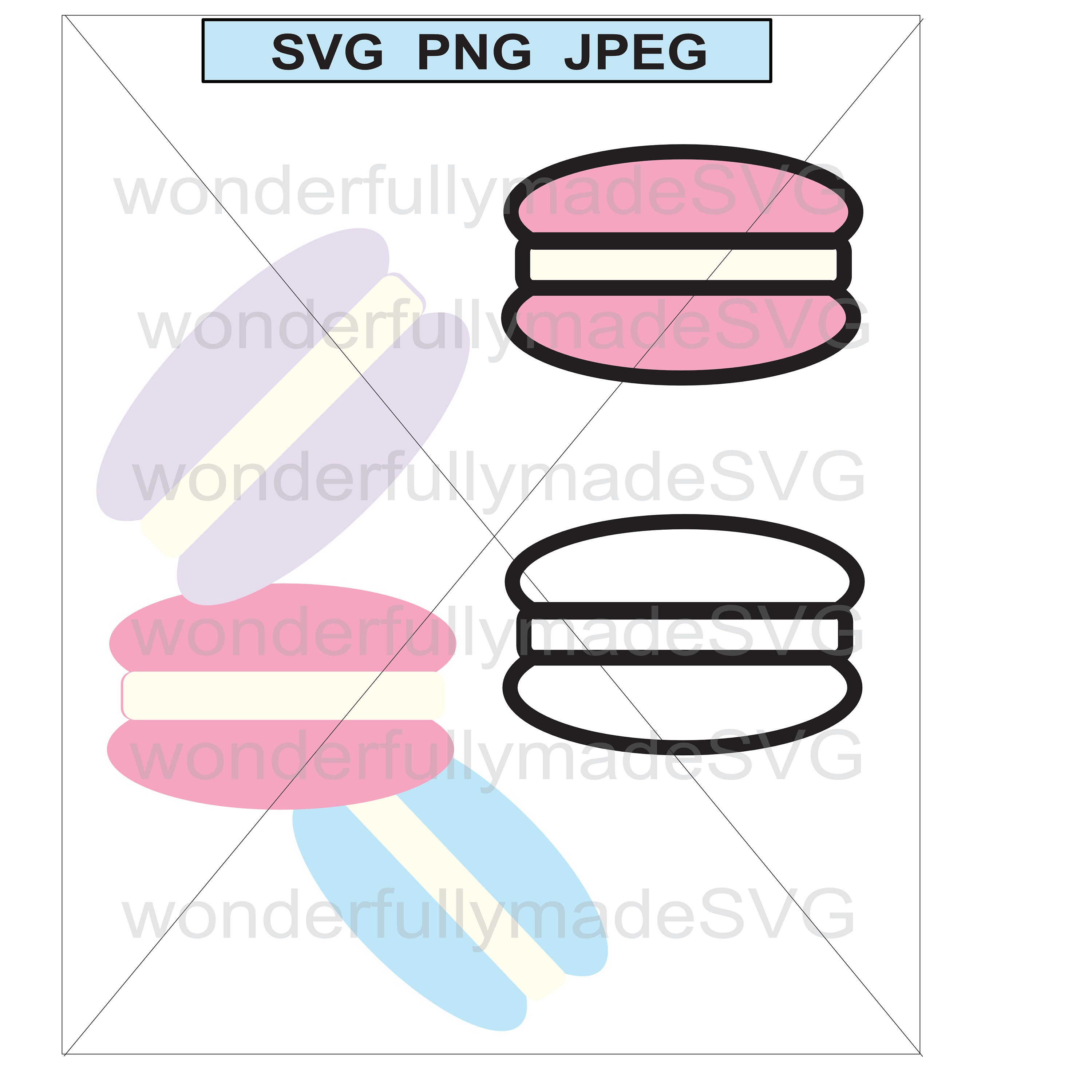 Macarons Svg French Macaroons Svg Layered Macaroons Svg | Etsy