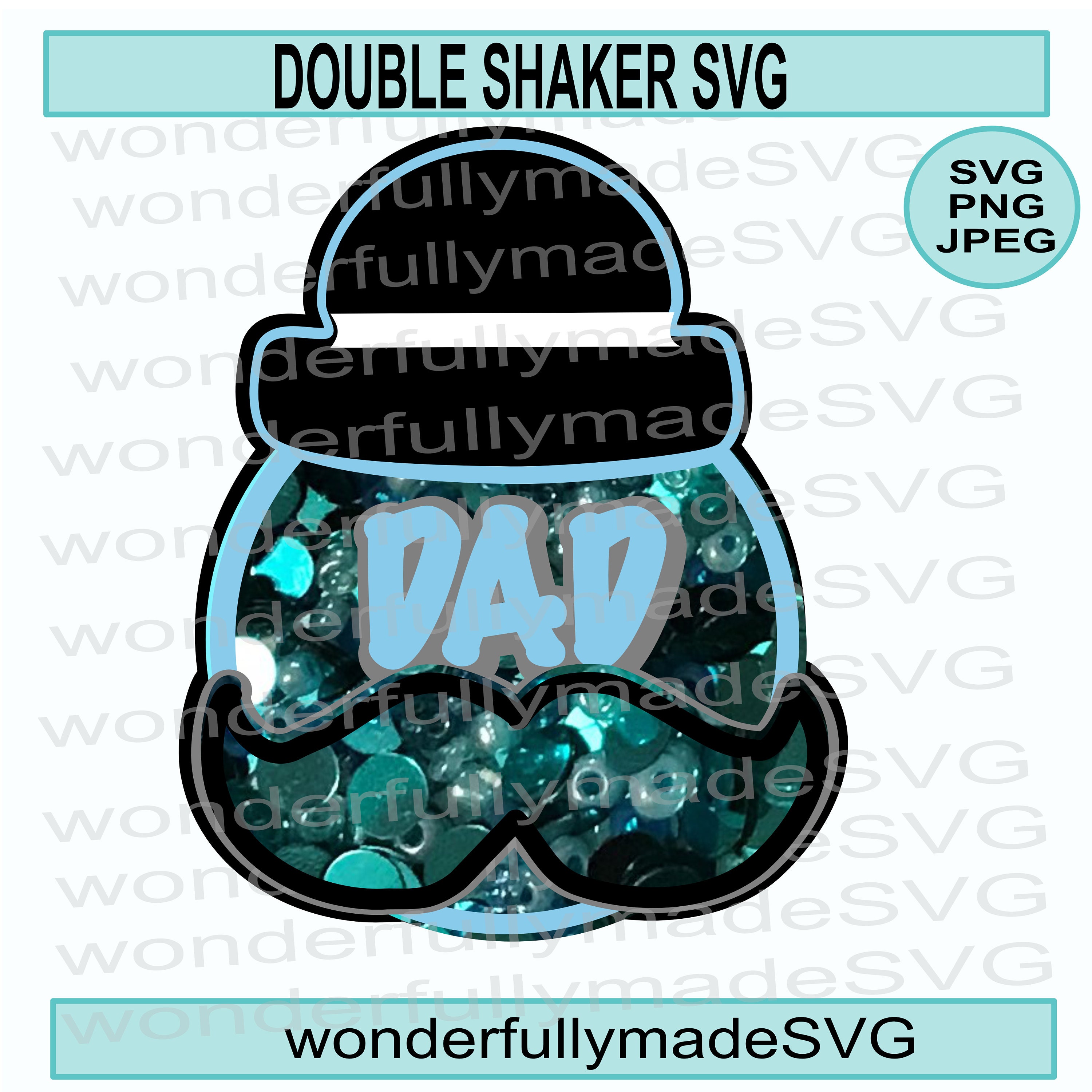 Dad Shaker Topper Svg Double Shaker Svg Moustache Shaker - Etsy Canada