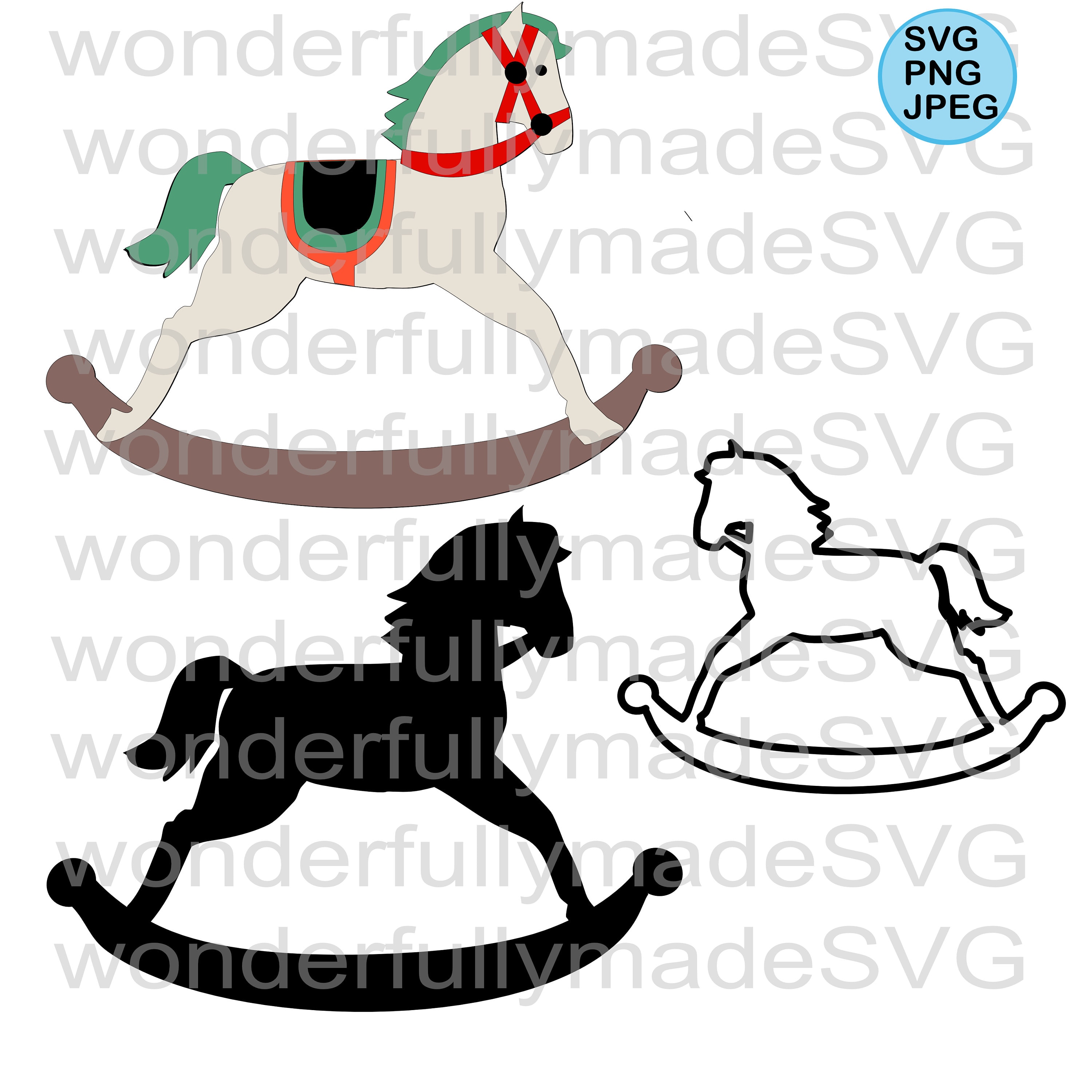 Rocking Horse Svg Christmas Rocking Horse Svg Carosel Horse | Etsy