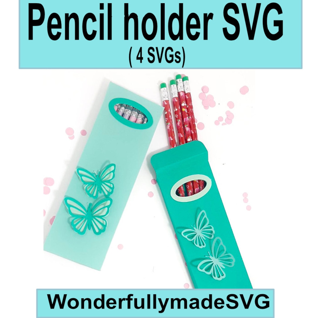Pencil Box SVG ( 6 and 8 Pencils/ With Window and Without Window ...