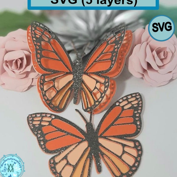 Svg 3d Monarch Butterfly - Etsy