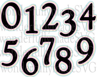 Layered Number Svg - Etsy