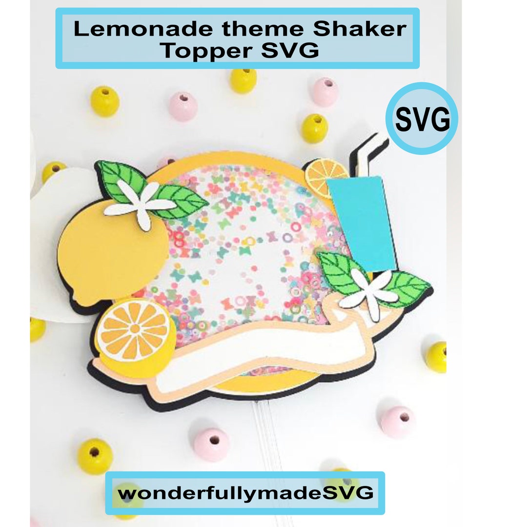 Lemonade Theme Shaker Topper Svg, Lemonade Shaker Topper, Lemon Theme ...