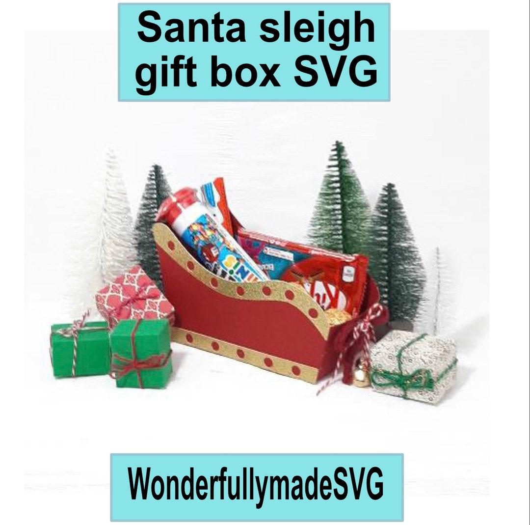 Santa Sleigh Box Svg, Sleigh Box Svg, Sleigh Favor Box Svg, Christmas ...
