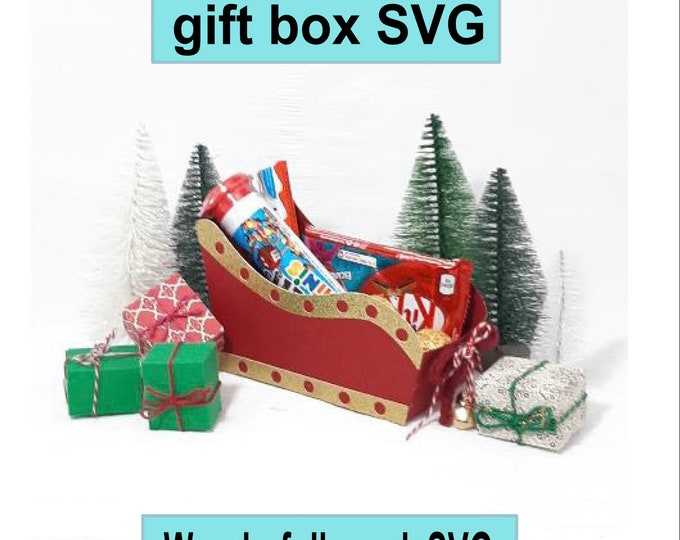 Santa Sleigh Box Svg, Sleigh Box Svg, Sleigh Favor Box Svg, Christmas ...
