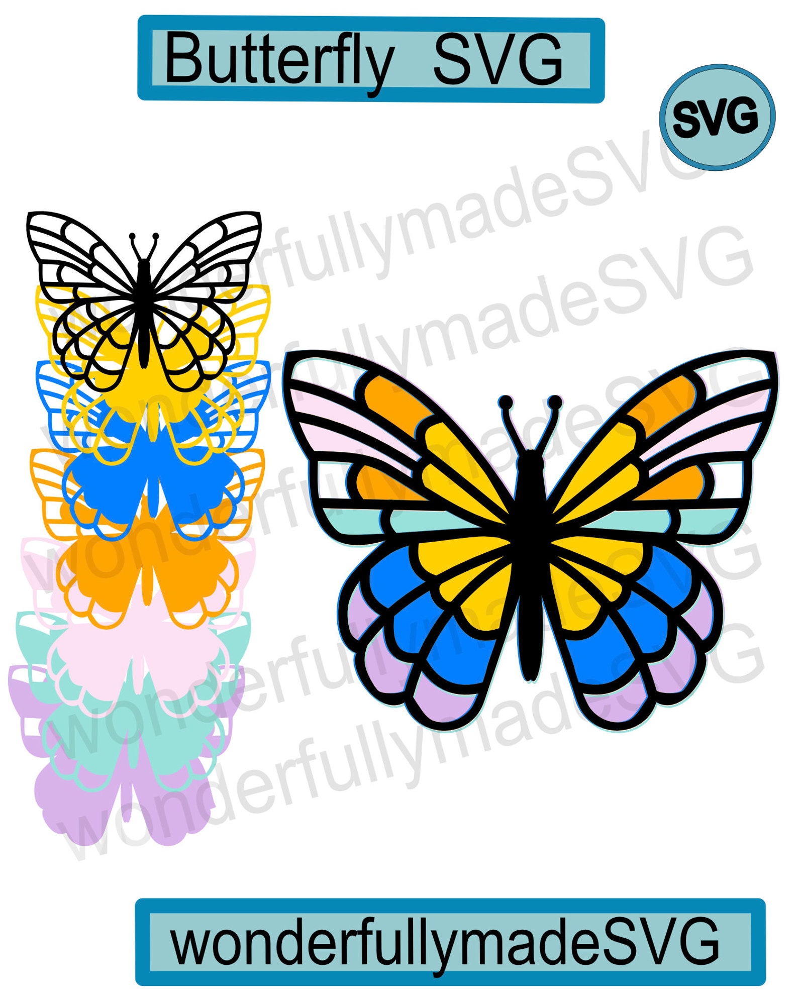 Butterfly SVG Layered Butterfly SVG 3D Butterfly Cut File - Etsy Canada