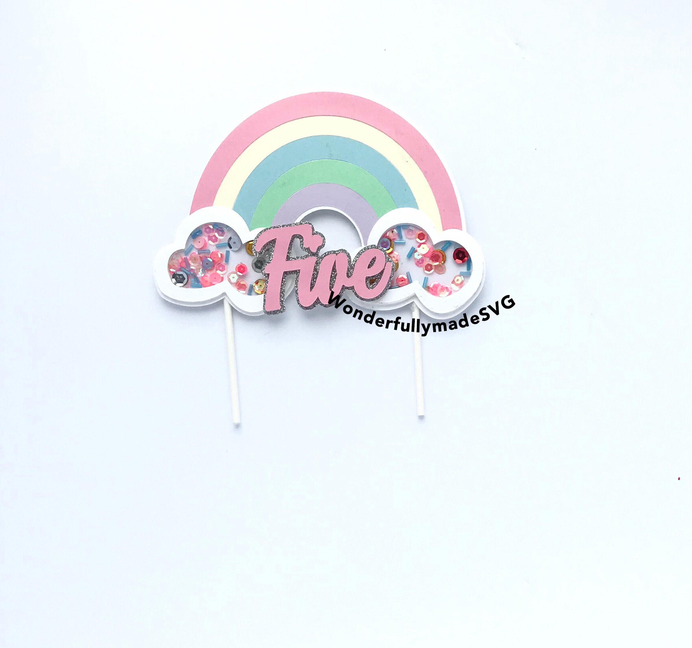 Rainbow Shaker Cake Topper Rainbow Theme Svg for Shake - Etsy