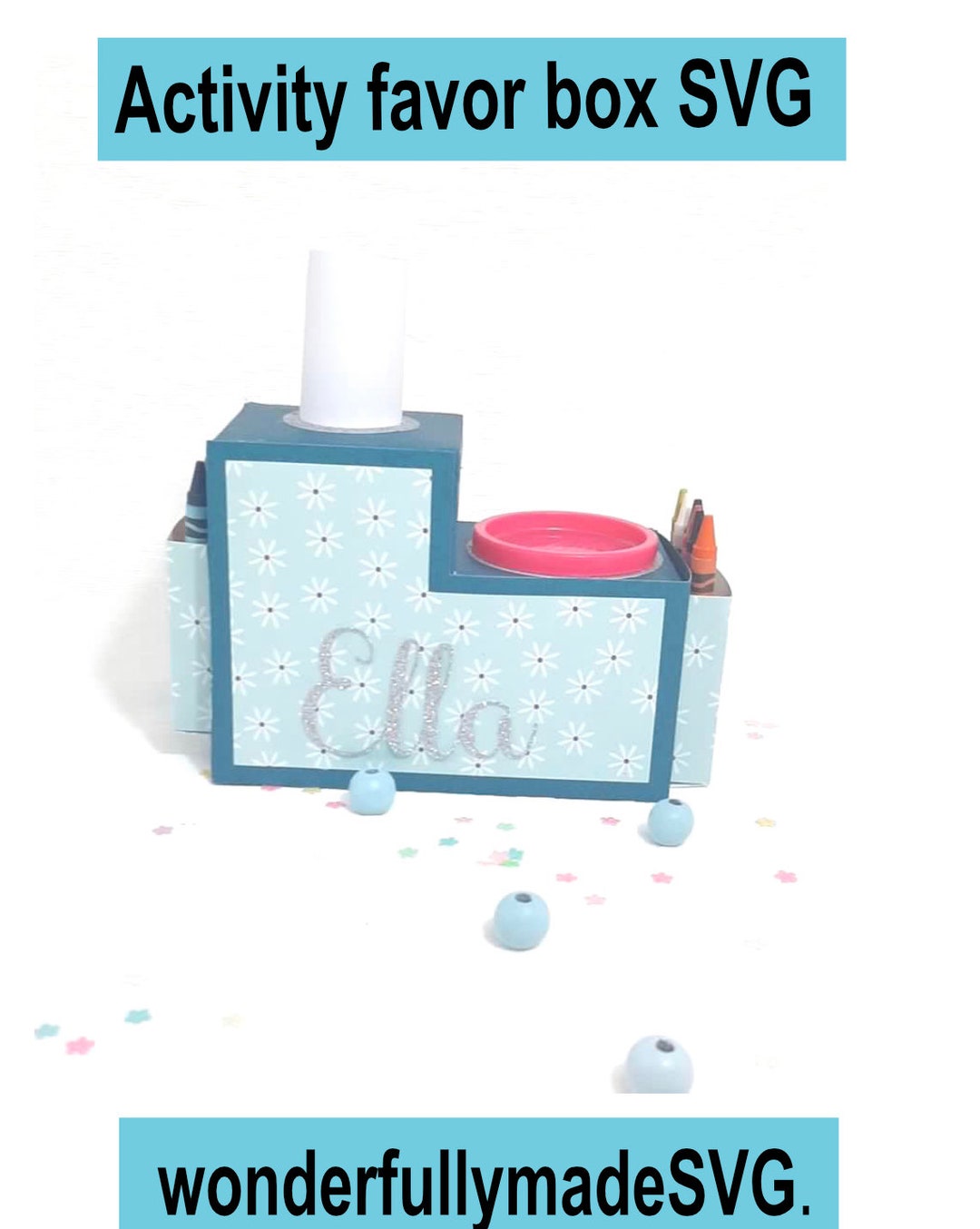 Crayon Activity Box Svg, Coloring Page and Dough Holder Box Svg, Crayon ...