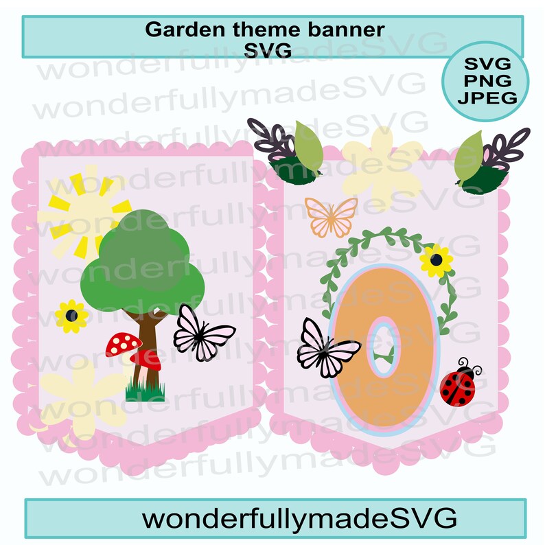Spring Theme Banner Svg Garden Theme Banner Svg Blossoming 1 | Etsy