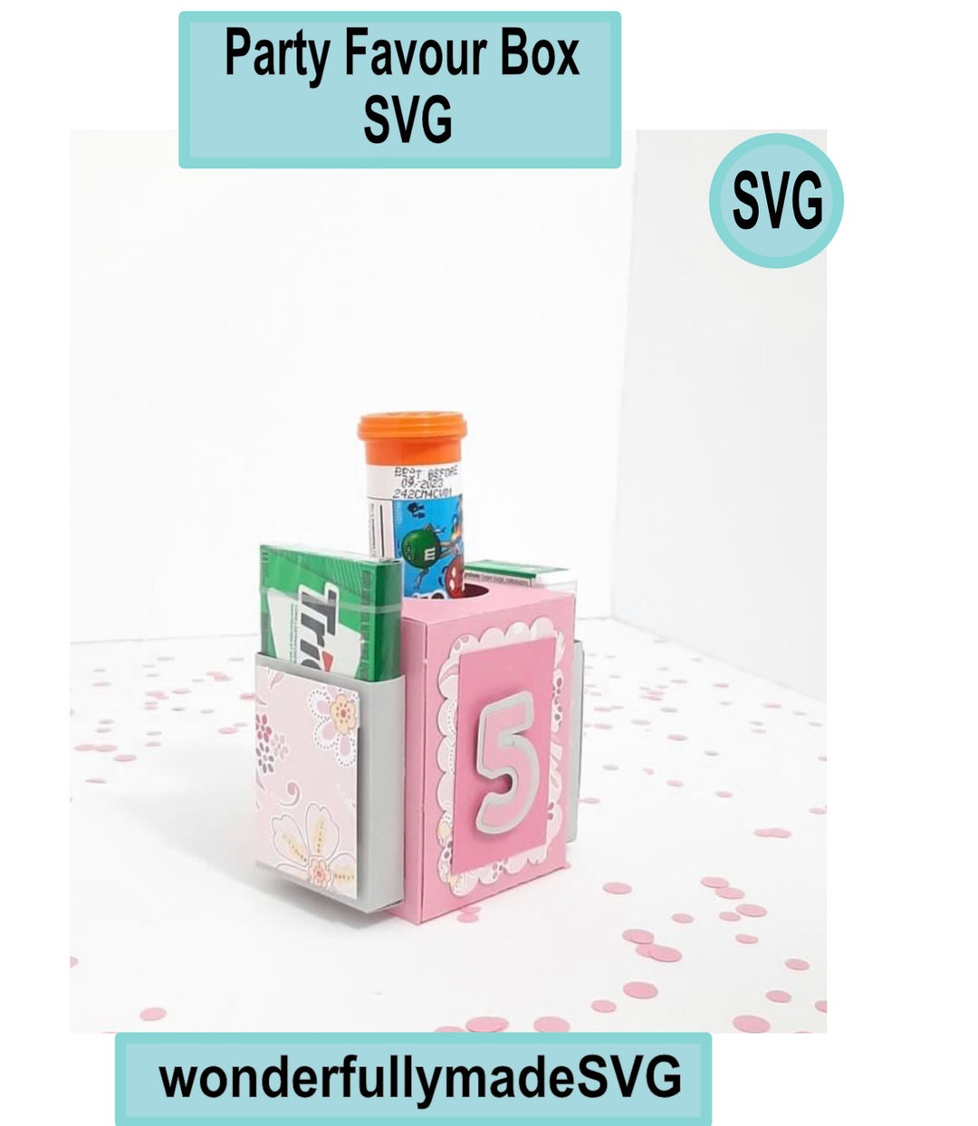 MM Tube Box Template, Colouring Box Svg, Party Favour Box/ Treat Box ...