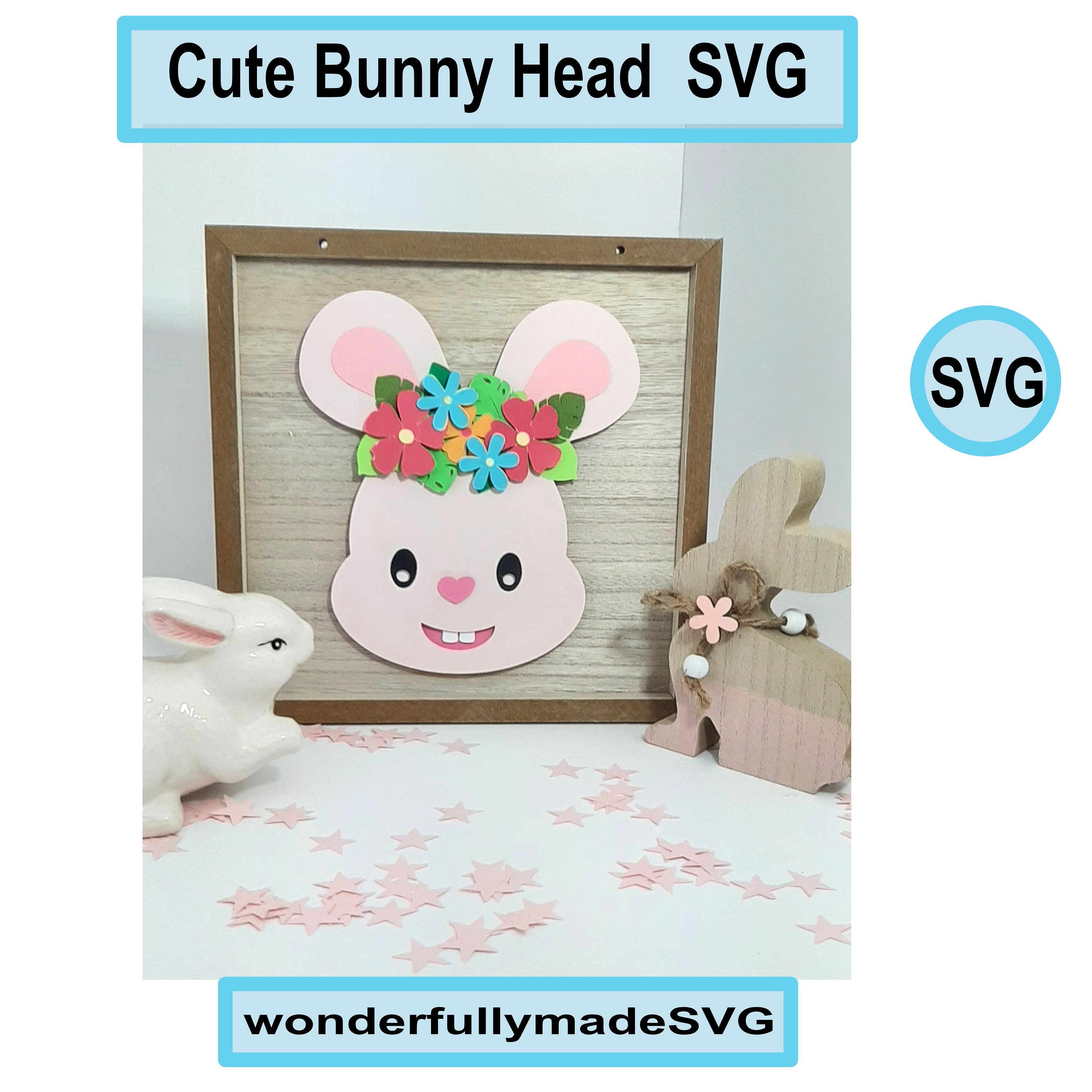 Bunny Head Svg Easter Bunny Svg Floral Bunny Head Svg. - Etsy