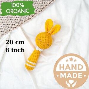 Natural Handmade Rattle for Babies , Crochet Giraffe Rattle, Bunny ...