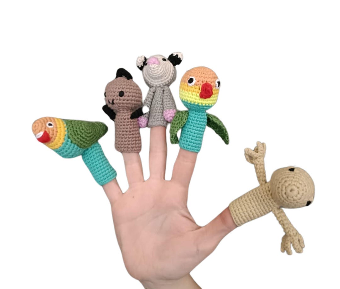 Crochet Finger Puppets for Baby Gift, Speach Therapy Toys for Child ...