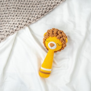 Natural Handmade Rattle for Babies , Crochet Giraffe Rattle, Bunny ...