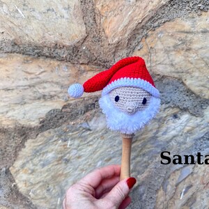 Crochet Christmas Santa Rattle, Handmade Maracas for Baby, Musical Toys ...