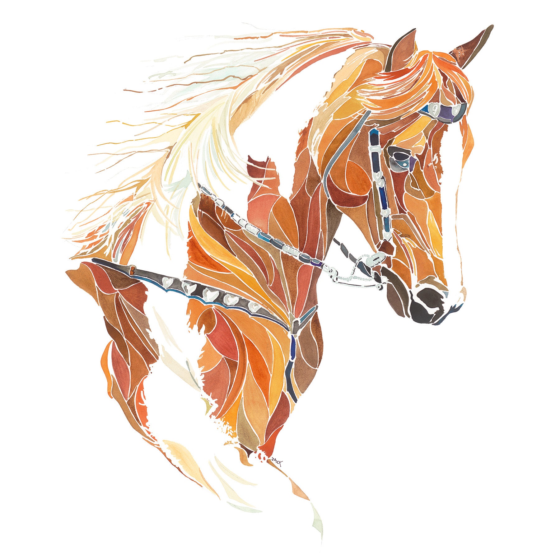 Horse Painting, Watercolor Horse Art, Farm Animal Print, Girls Room ...