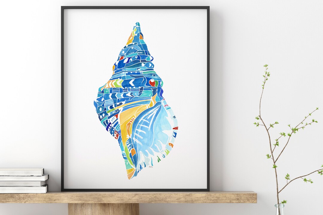 Seashell Art, Coastal Prints, Nautical Wall Art, Bathroom Wall Art ...
