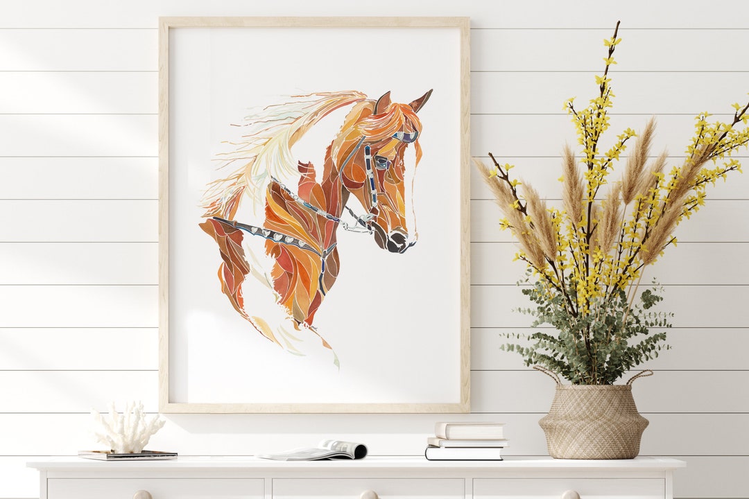 Horse Painting, Watercolor Horse Art, Farm Animal Print, Girls Room ...