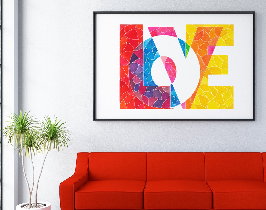 Love Wall Art, Modern Art Prints, Colorful Wall Decor, Love Art for ...