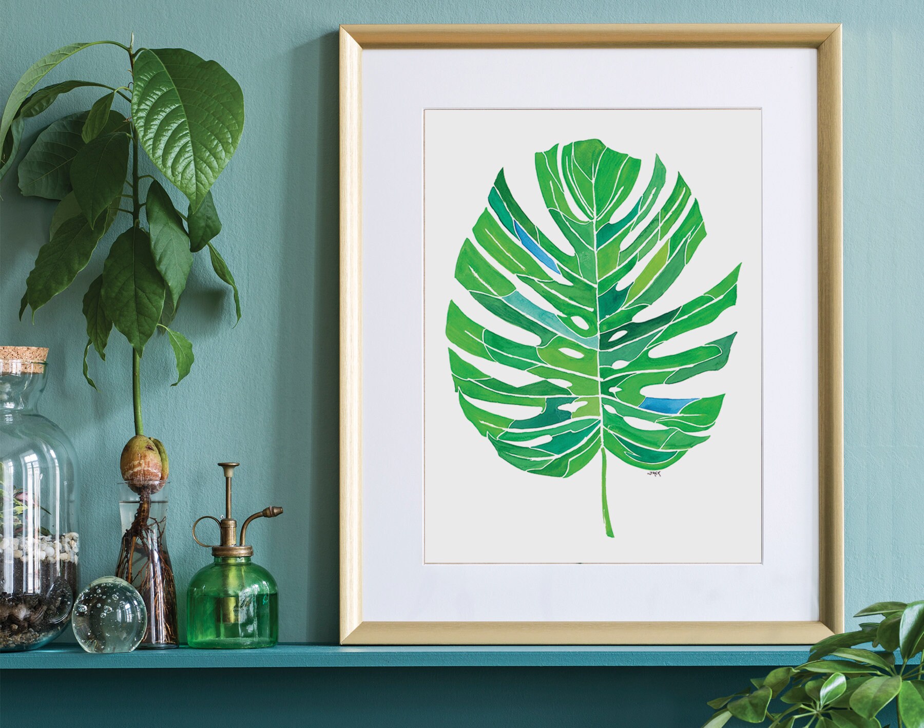 Affiche botanique, aquarelle végétale, art minimaliste, affiche nature ...