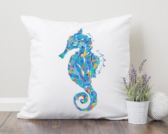 Mint Blue Sea Turtle Aqua and White Beach Pillow Cover. - Etsy