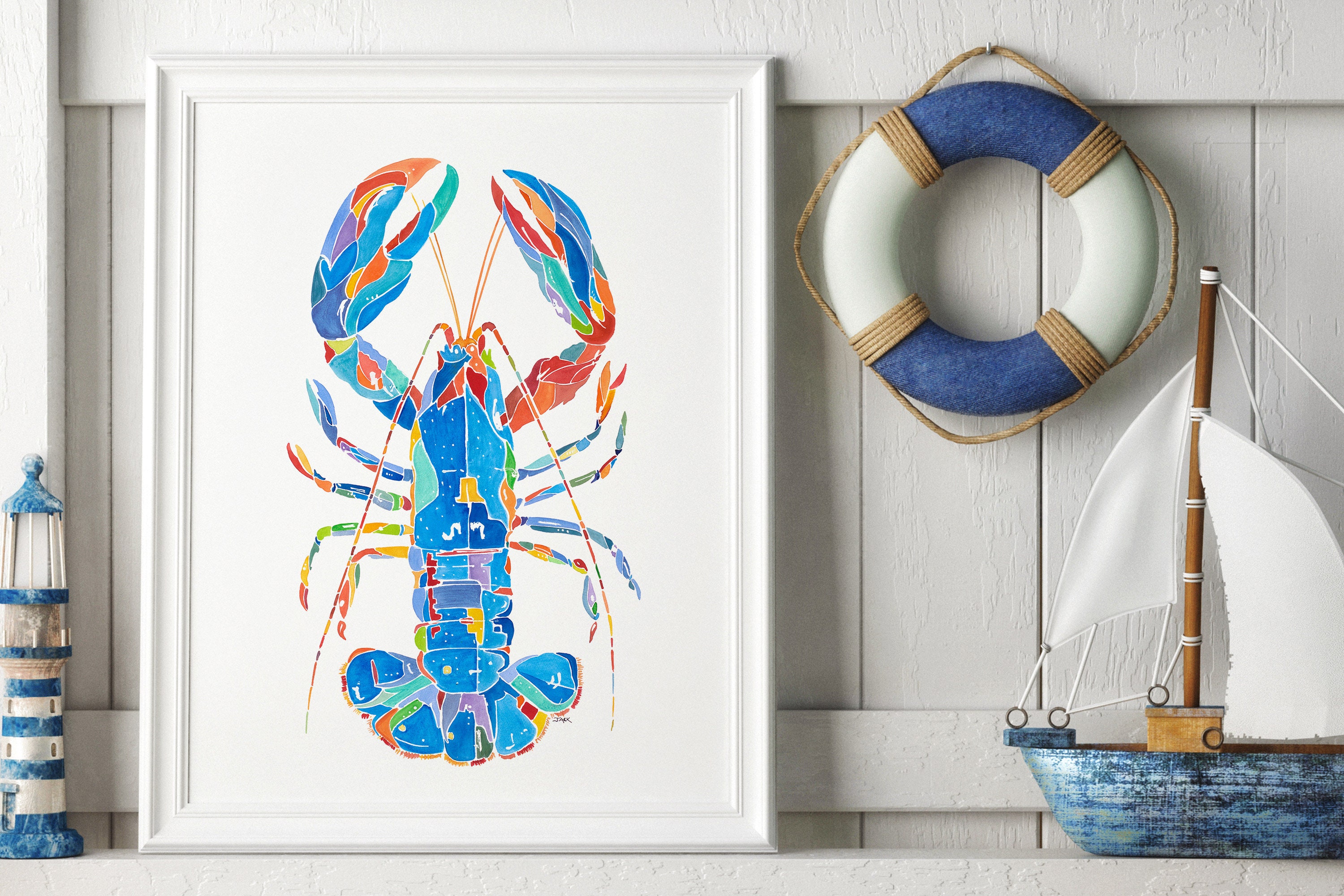 Blue Lobster, Lobster Birthday, Lobster Wall Decor, Lobster Art Print ...