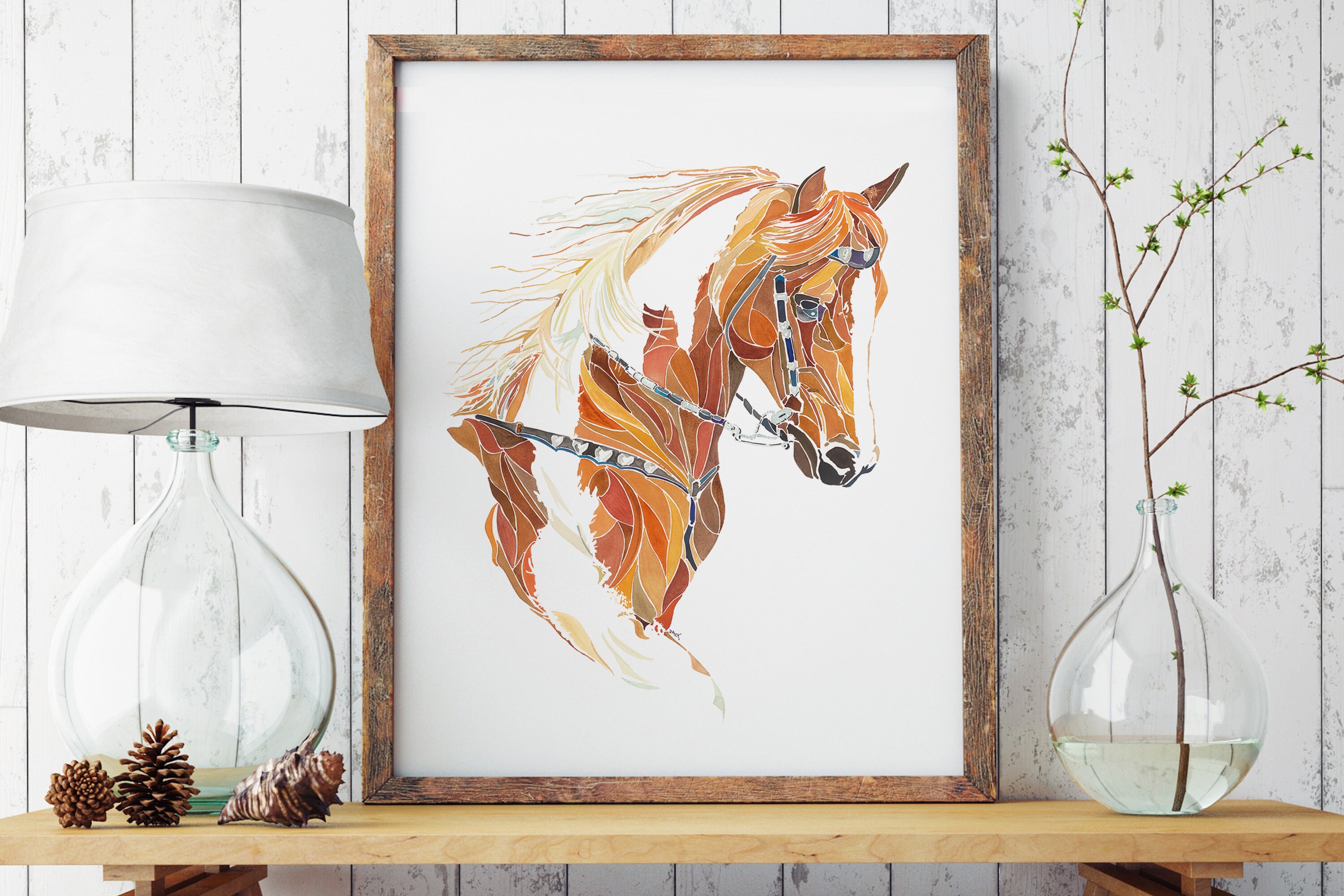 Horse Painting, Watercolor Horse Art, Farm Animal Print, Girls Room ...