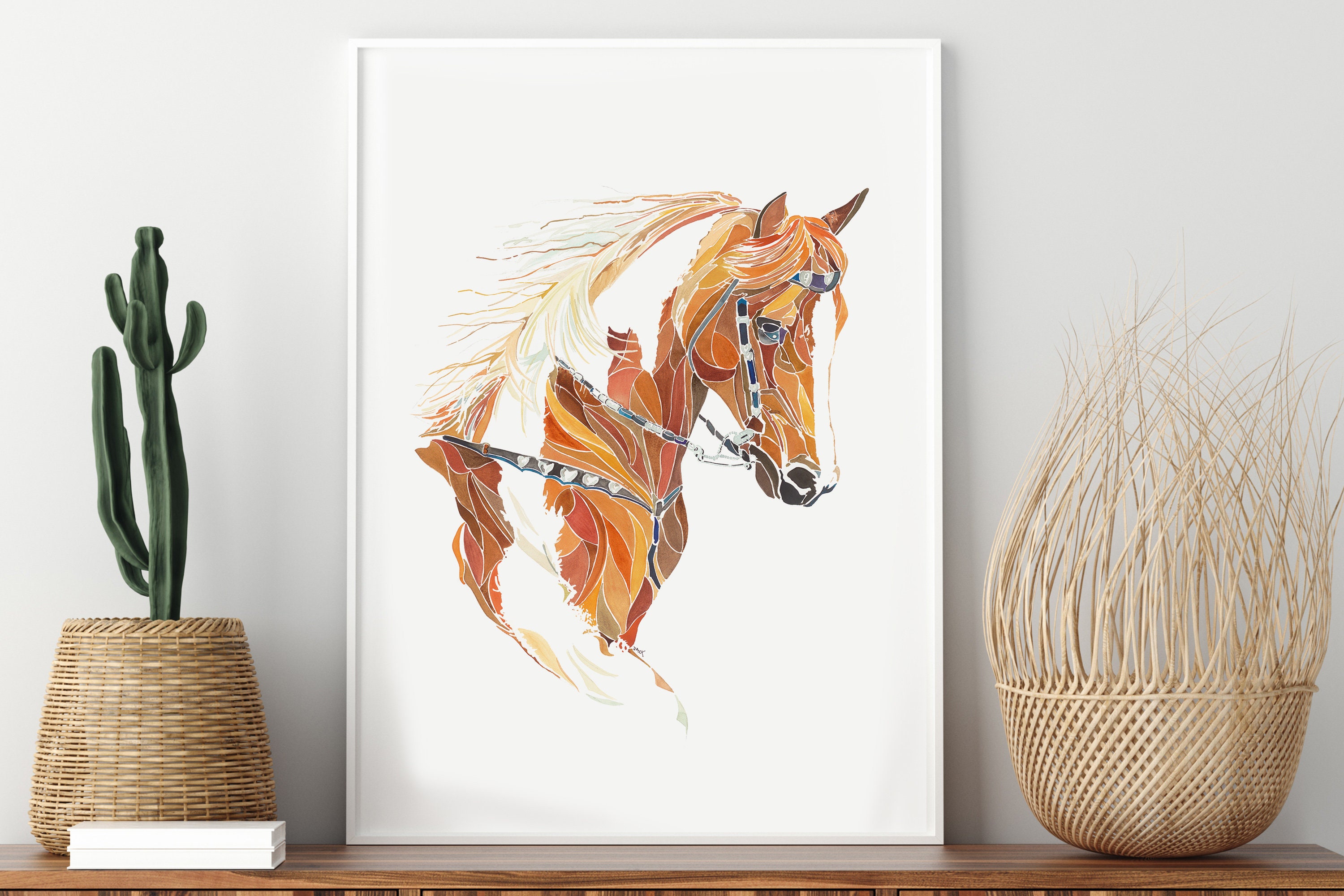 Horse Painting, Watercolor Horse Art, Farm Animal Print, Girls Room ...