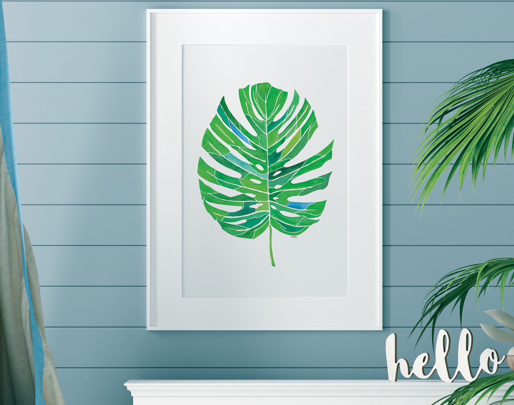 Affiche botanique, aquarelle végétale, art minimaliste, affiche nature ...