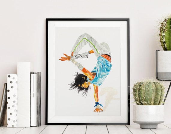 Dancing Wall Art Dancer Poster Breakdance Painting Boy | Etsy