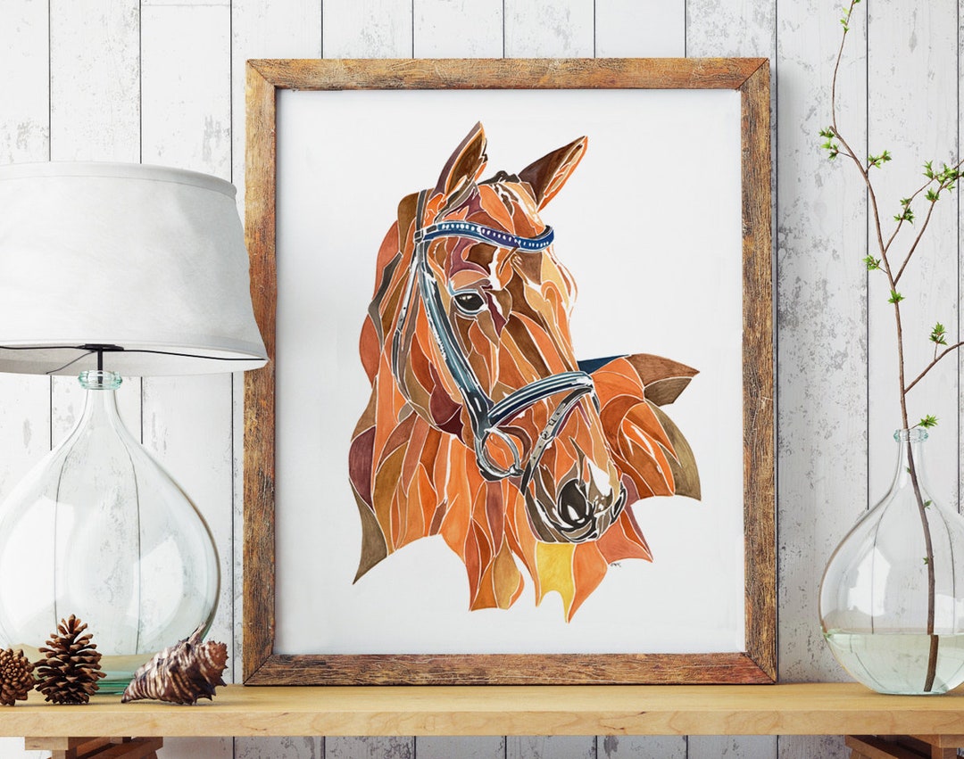 Horse Wall Art, Animal Lover Print, Watercolor Painting, Equastrian ...