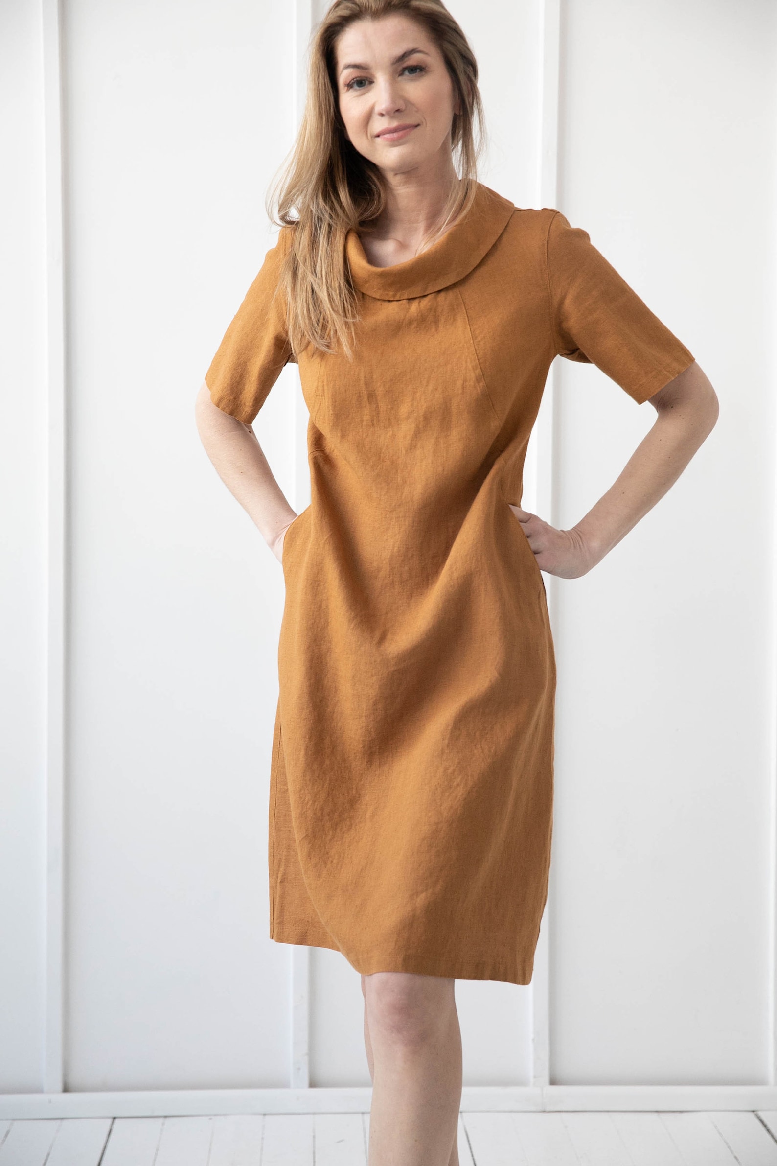 100% Pure Linen Dress/ Loose Flax Dress/ 1209 - Etsy