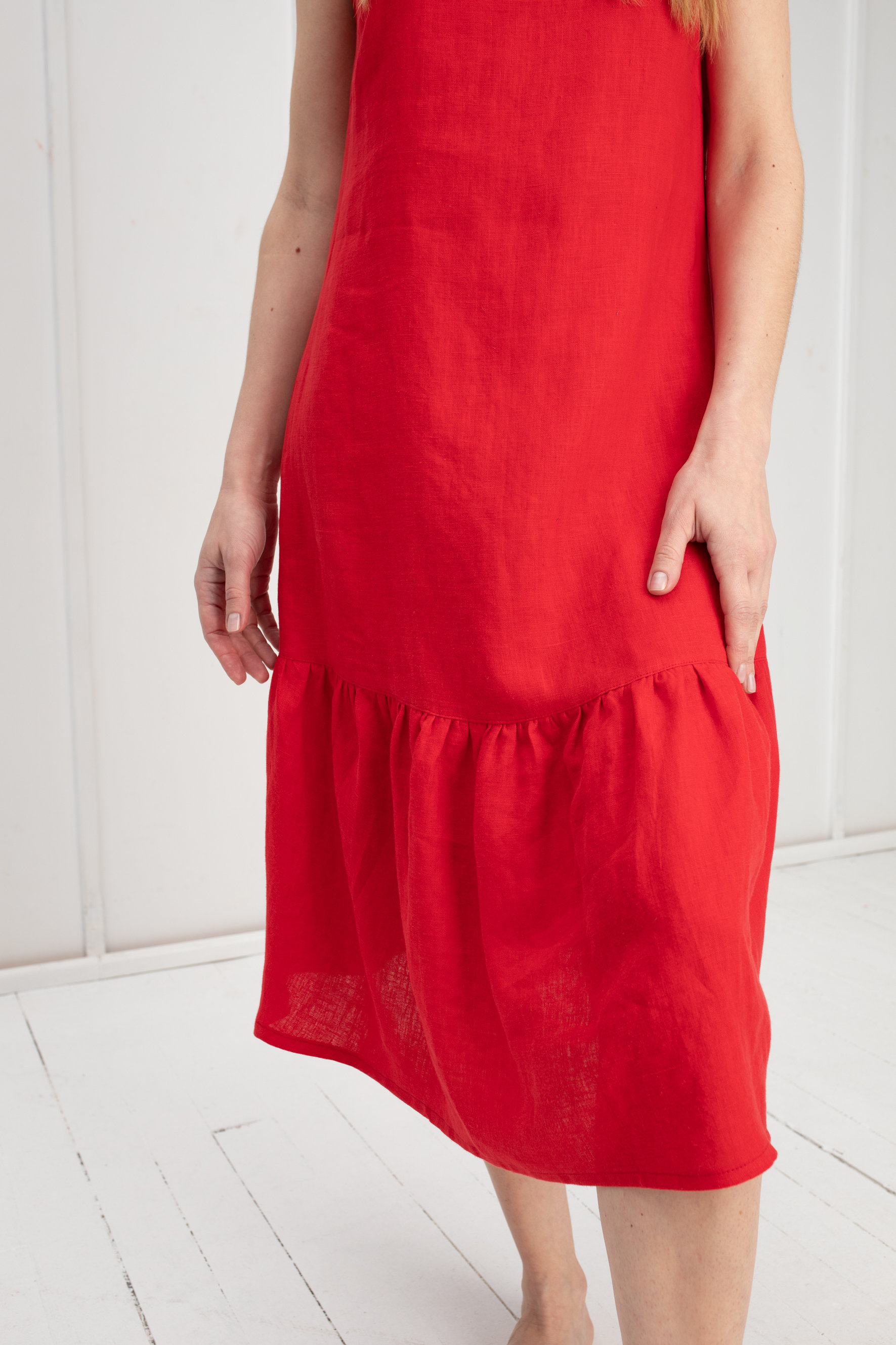 100% Pure Linen Dress, Midi Dress/ 1233 - Etsy