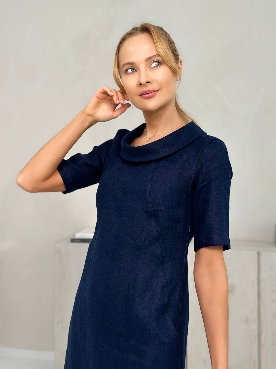100 Pure Linen Dress 1209 Etsy