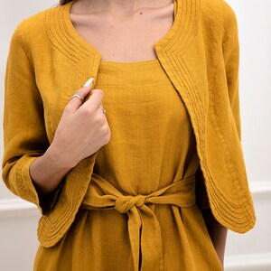 100% Linen Jacket With Hand Embroidery/ Jacket for Women/ - Etsy