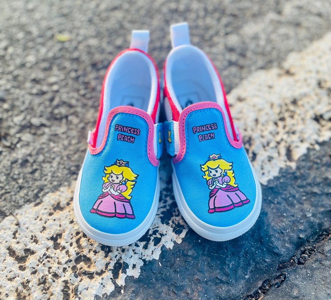 Princess Peach Slip on Vans toddler and Kids Sizes - Etsy
