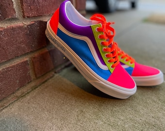 What the Neon is Going on Here Custom Vans | Etsy