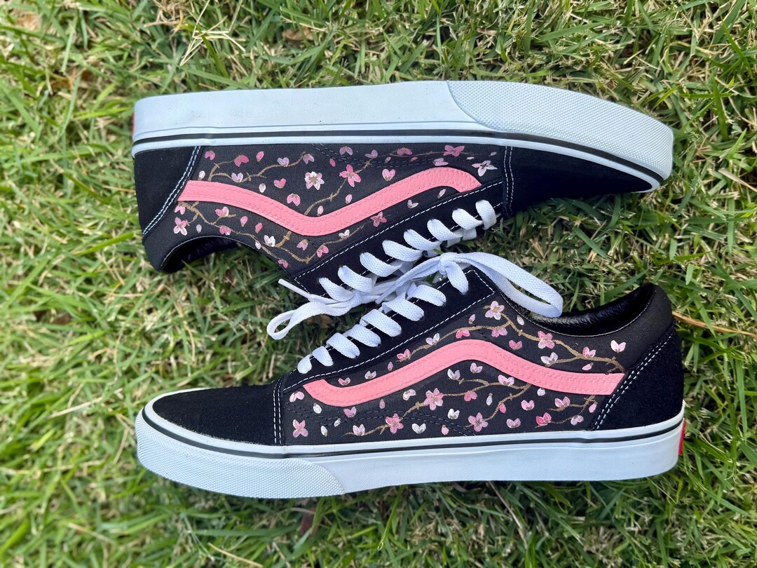 Cherry Blossom Styled Custom Vans - Etsy
