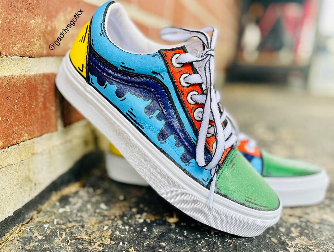 Cartoon Styled Custom Vans - Etsy