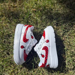 Lady Bug Air Force 1’s (kids) - Etsy
