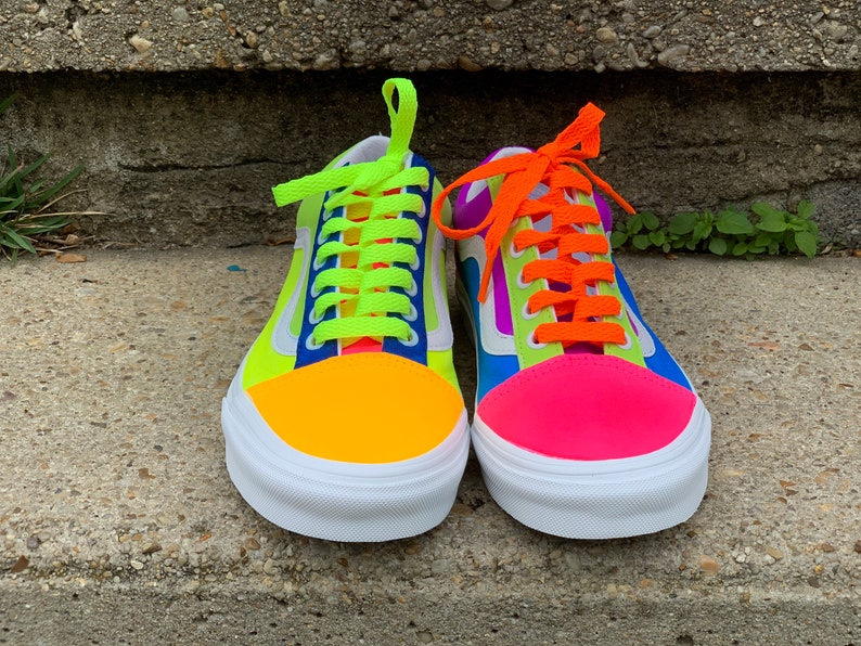 What the Neon is Going on Here Custom Vans - Etsy