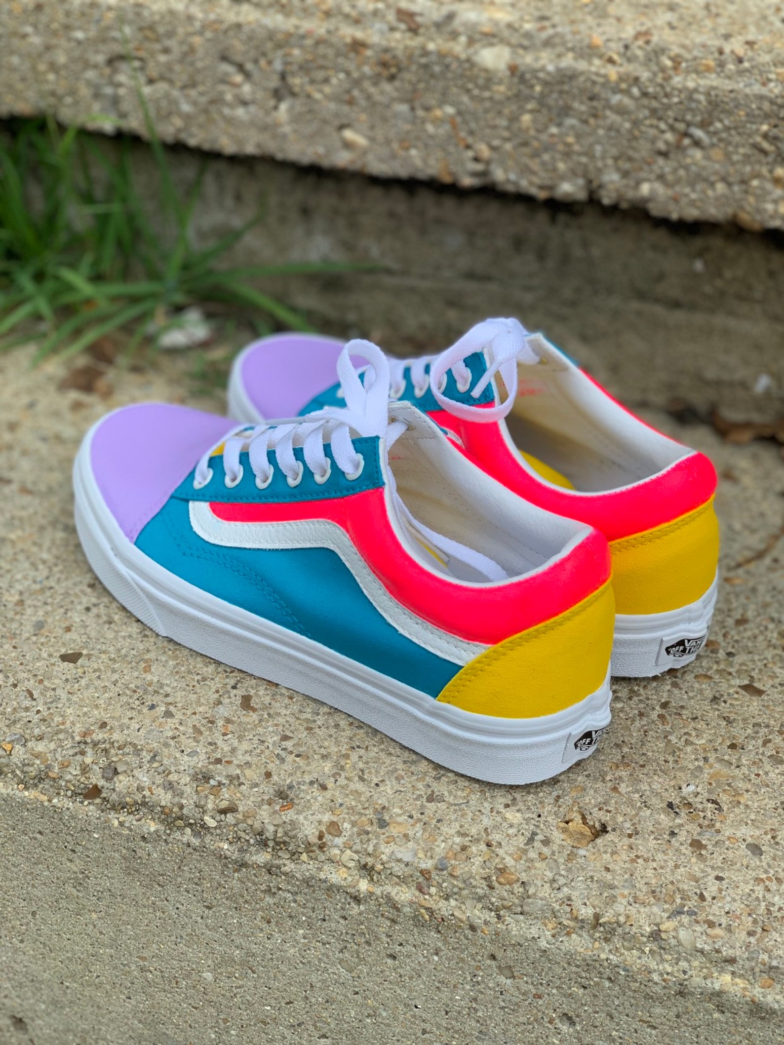 Custom Tropical colored vans | Etsy