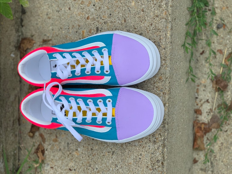 Custom Tropical Colored Vans - Etsy