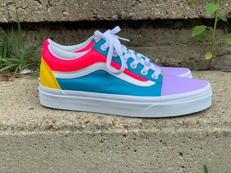 Custom Tropical Colored Vans - Etsy