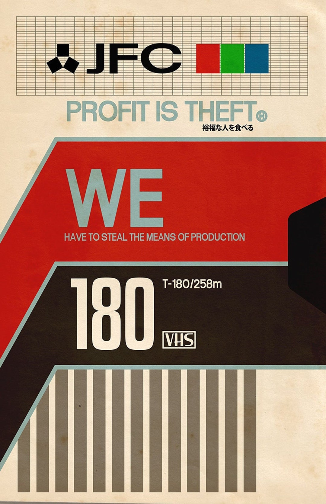 Anticapitalist VHS Parody Propaganda Poster - Profit is Theft - Etsy