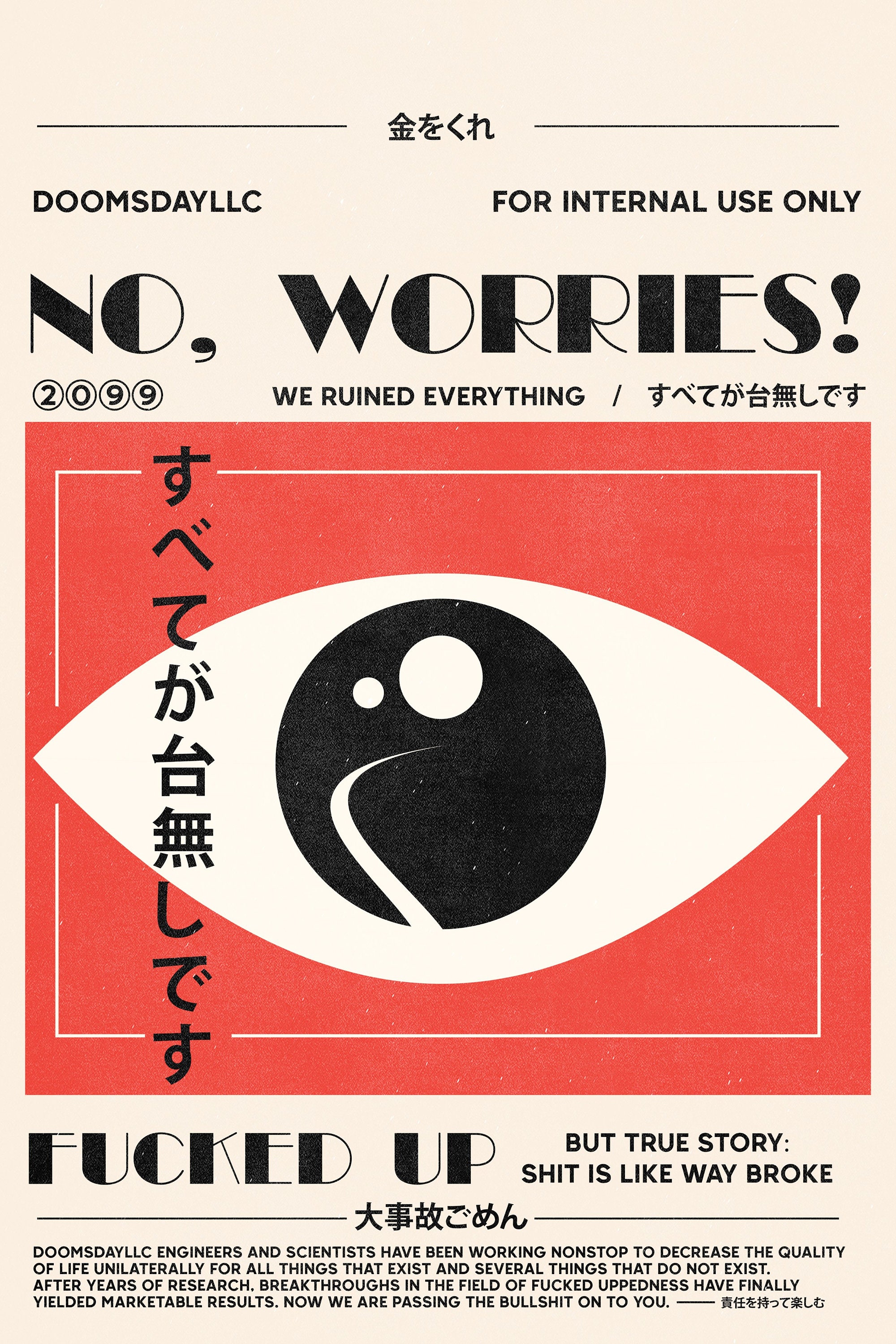 No, Worries! - Propagandic Retro Style Surreal/absurd/parody Poster - Etsy