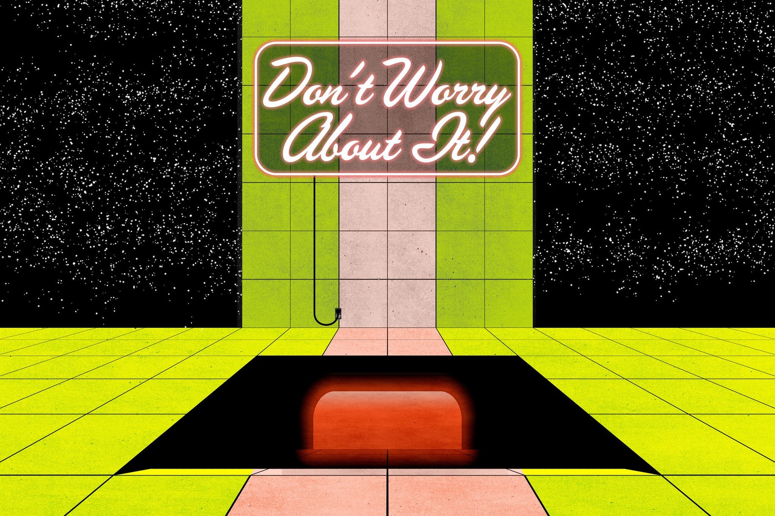 Funky Retro Creepy Liminal Space Poster - Don't Worry About It! - Etsy